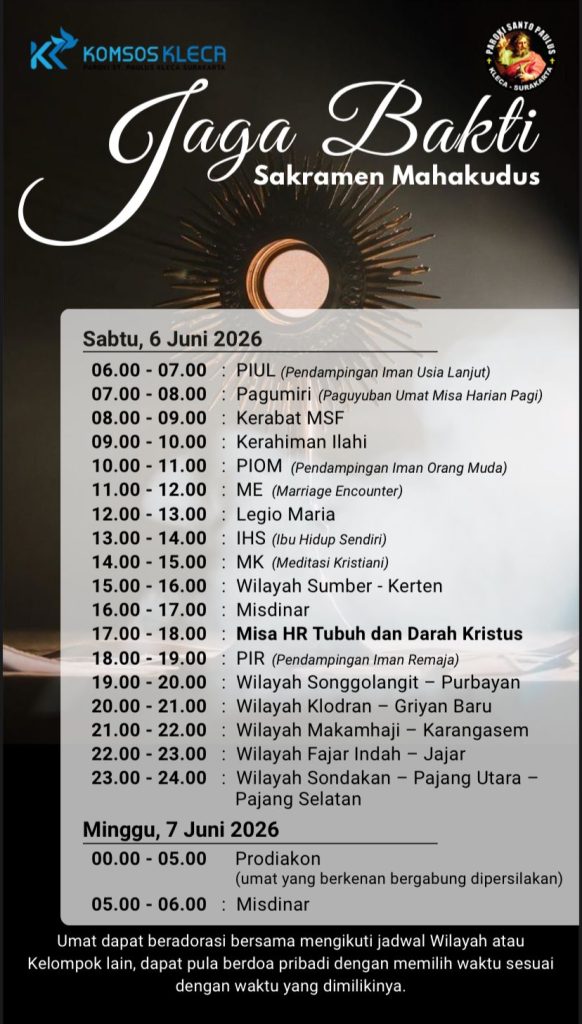 Hari Raya Tubuh dan Darah Kristus: Refleksi dalam Tembang Pangkur ...
