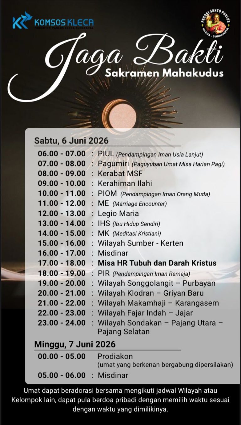 Hari Raya Tubuh dan Darah Kristus: Refleksi dalam Tembang Pangkur ...